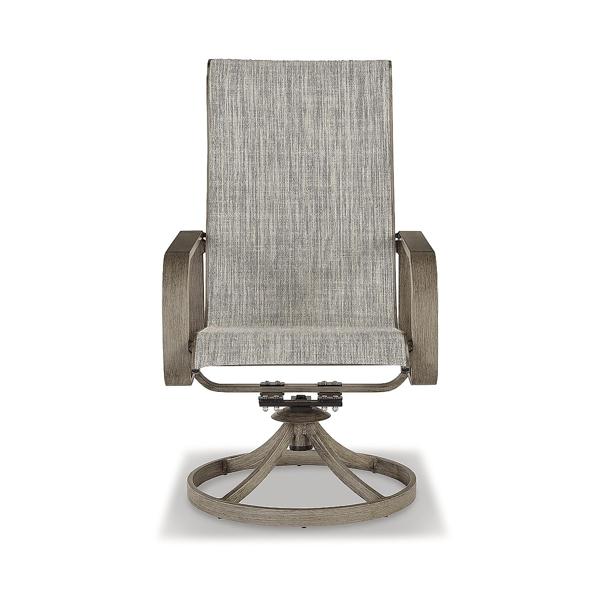 Signature Design by Ashley Beach Front Contemporary Outdoor Sling Swivel Chair, 2 Count, Gray