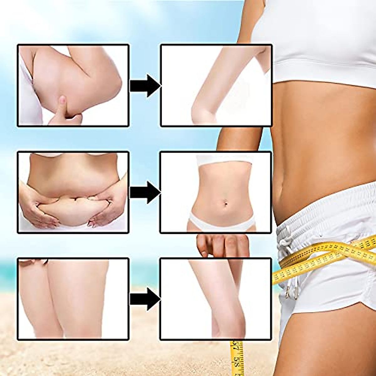 Asdf586io Fat Burning Slimming Cream for Belly and Body, Figure Shaping Body Scrubs for Fitness, Lose Weight, Promote Abdominal Fat Burning White 20g