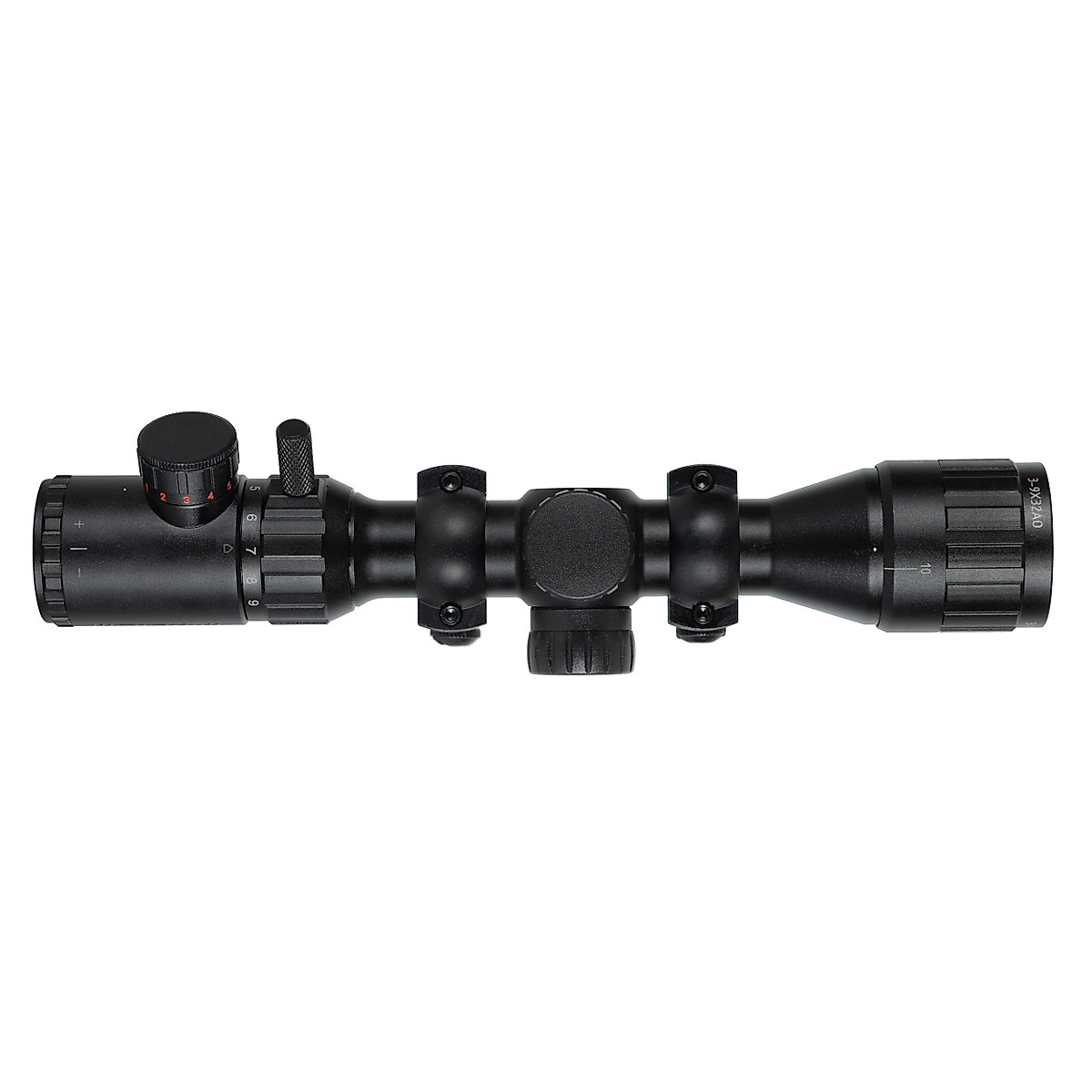 Monstrum 3-9x32 AO Rifle Scope | Monstrum Picatinny Scope Rings with Integrated Level Bubble | Bundle