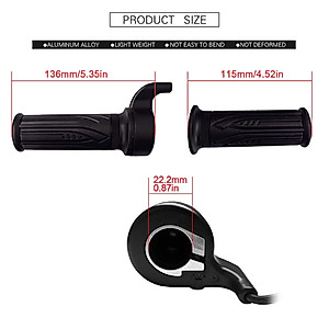 Electric Bike Accessories, WUXING 20X Full Twist Throttle,Ebike Parts for 12V 24V 36V 48V 52V 60V 72V, Right Hand Mount, 3PIN SM Plug…