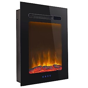 RecPro RV Fireplace 18" | Recessed Electric Fireplace | Glass with Log View | Includes Remote | Three Different Flame Color Options