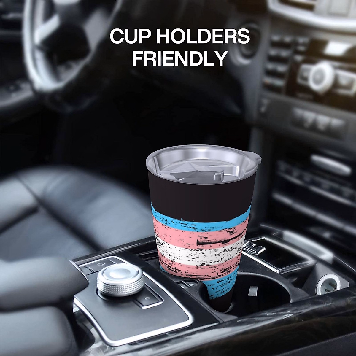 Uniwneds Transgender Pride Flag Stainless Steel Tumbler Mugs With Lid And Straw 20 Oz Insulated Travel Coffee Mugs Cap Bottle Gifts For Women Men