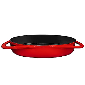 Bruntmor Red Enameled Round Cast Iron Baking Pan