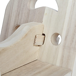 famobay Inovative Hand Crafted Hardwood Kid's Step Stool,Unfinished, No Glue, Screws, Staples or Nails, Lightweight and Sturdy, Plant Stand,Toddler Stool Chair, Unfinished Natural