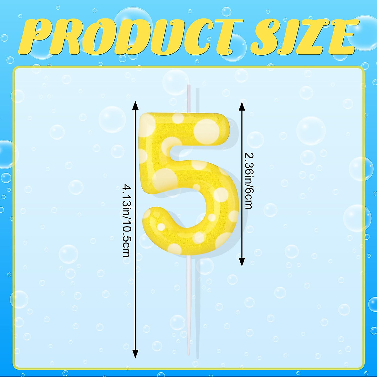 Conelist Sponge Birthday Number Candle Yellow Sponge Print Themed Birthday Candles Numeral Birthday Cake Topper for Sponge Themed Birthday Sponge Fans Party Decoration Supplies (Number 5)