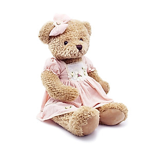 Oitscute Big Baby Teddy Bear with Cloth Cute Stuffed Animal Soft Plush Toy 25" (Pink&Brown)