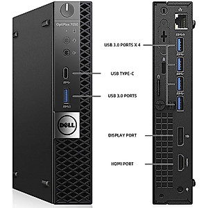 Dell OptiPlex 7050 Mini PC Desktop Computers, Intel Core i5-7500 2.7GHz, 32GB RAM, 512GB SSD, Windows 10 Pro (Renewed)