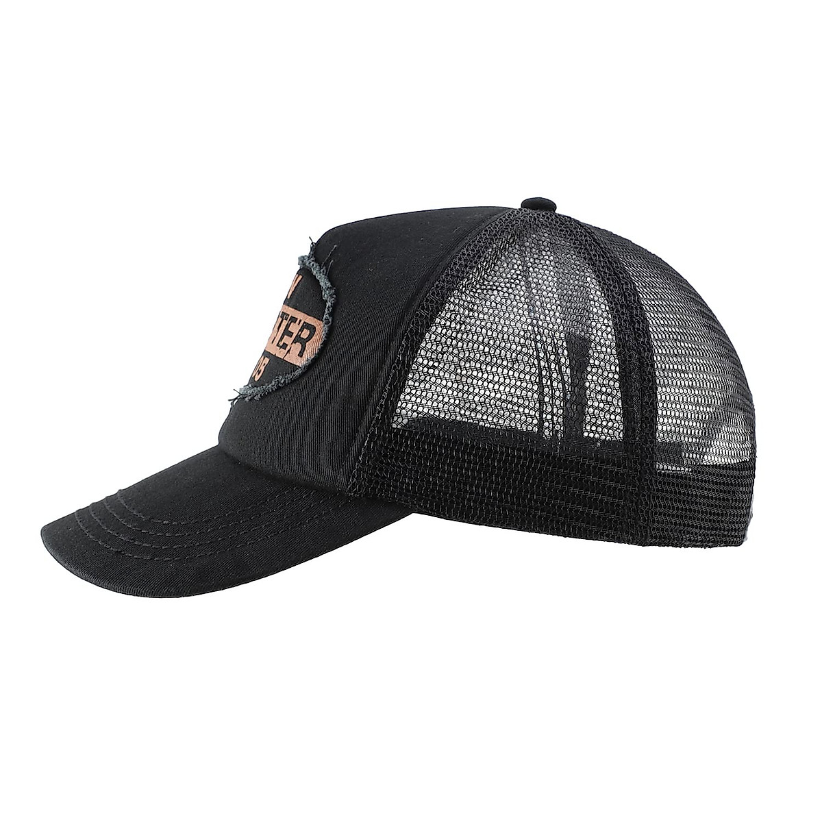 Home Prefer Men's Vintage Mesh Trucker Hat Outdoor Sport Summer Baseball Cap (Black New)