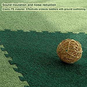 10pcs Thickened Plush Foam Interlocking Floor Mat 0.4" Thick, Square Interlocking Foam Tiles, Soft Puzzle Playmat Area Rug for Room Floor(Color:Light Blue)