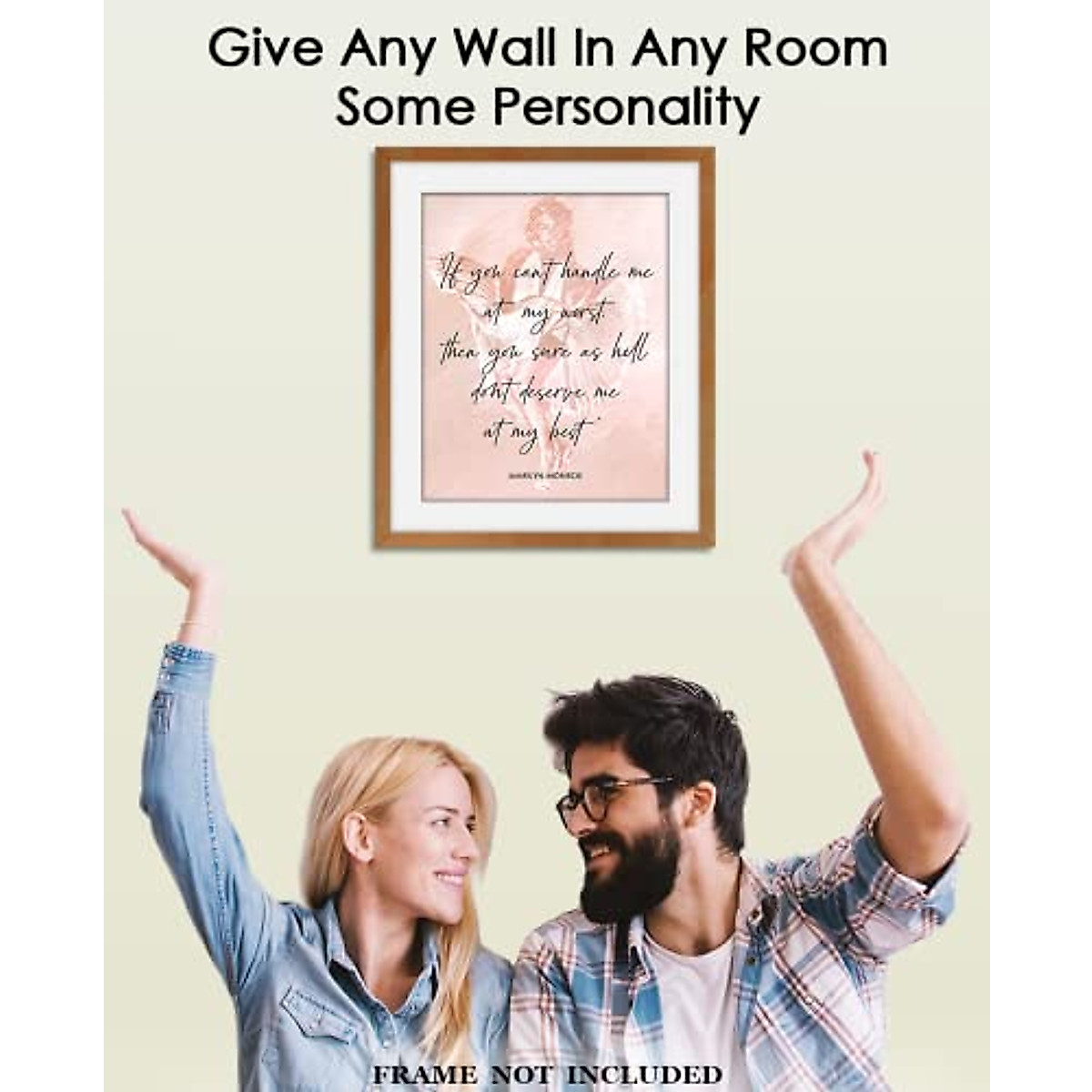 "If You Can't Handle Me at My Worst…" Marilyn Monroe: Positive Quotes; Inspirational, Motivational, Affirmation Wall Art Decor Poster for Office, Classroom, Livingroom, Bedroom | Unframed Posters 8x10