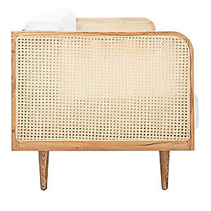 SAFAVIEH Couture Helena French Mid-Century Natural and Beige Rattan Daybed