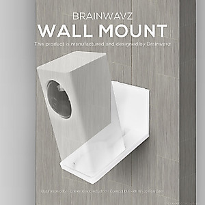 Screwless Tilted Wall Mount Kit Compatible with Wyze Cam Pan, VHB Stick On, Full Tilt & Pan Function, No Mess, No Drilling, Strong Adheasive Mount, Angled Down White by Brainwavz