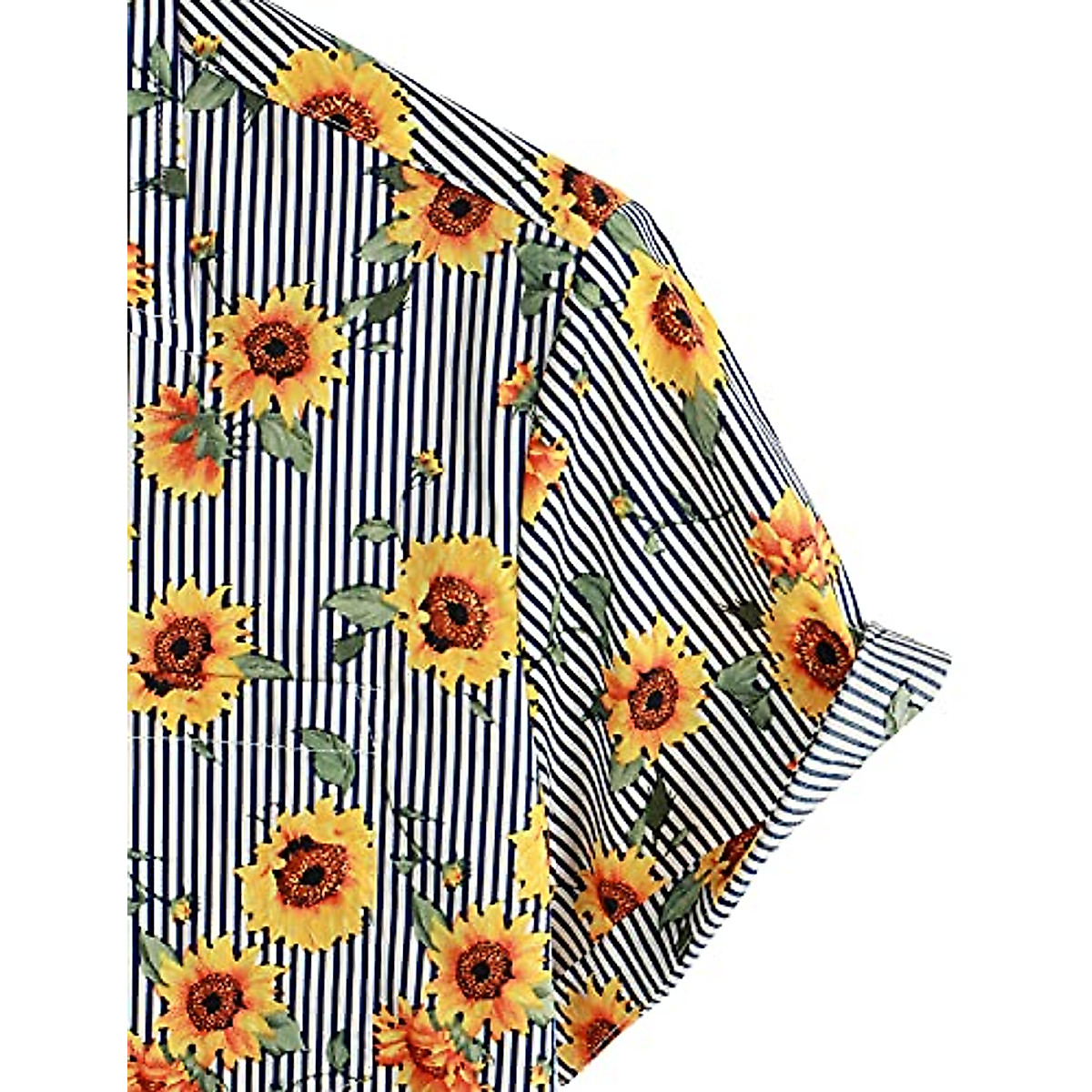 VATPAVE Mens Floral Hawaiian Shirts Casual Button Down Short Sleeve Aloha Shirts Small Black Sunflower Tropical