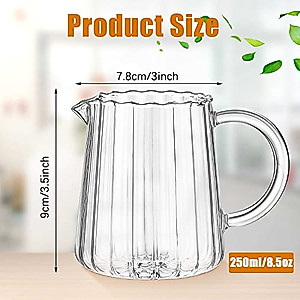 2 Pcs Small Glass Pitcher Elegant Shaped Crystal Glass Creamer Pitcher Glass Tea Pitcher Coffee Milk Creamer Pitcher Creative Milk Frothing Pitcher Milk Frother Cup Creamer Jug(Wave Style)