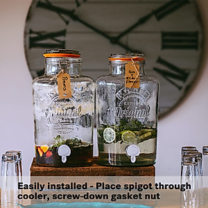 5PC Upgrade Push-Button Cooler Spigot Replacement, Compatible with Igloo 2, 3, 5 and 10 Gallon Beverage Coolers, Durable Water Cooler Spigot for 2-10 Gallon Water Jugs Replacement Part