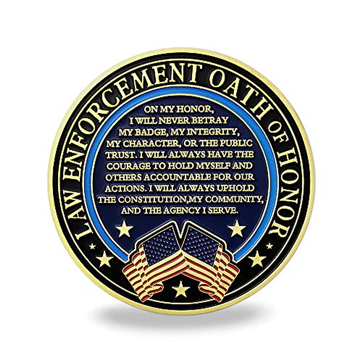 Thin Blue Line Sheriff Challenge Coin Law Enforcement Prayer Police Officer Gift