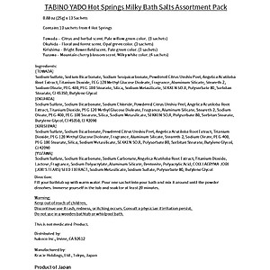 Tabino Yado Hot Springs Bath Salt Milky Assortment (4 kinds 13 Packets) & Clear Assortment (4 Kinds 13 Packets) Value Pack (Total 8 Kinds 26 Packs)