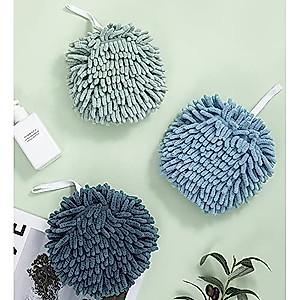 4 Pack Chenille Hand Towels Bathroom Quick Dry Hand Bath Towel with Hanging Loops Microfiber Absorbent Hand Drying Puff for Kitchen Bathroom