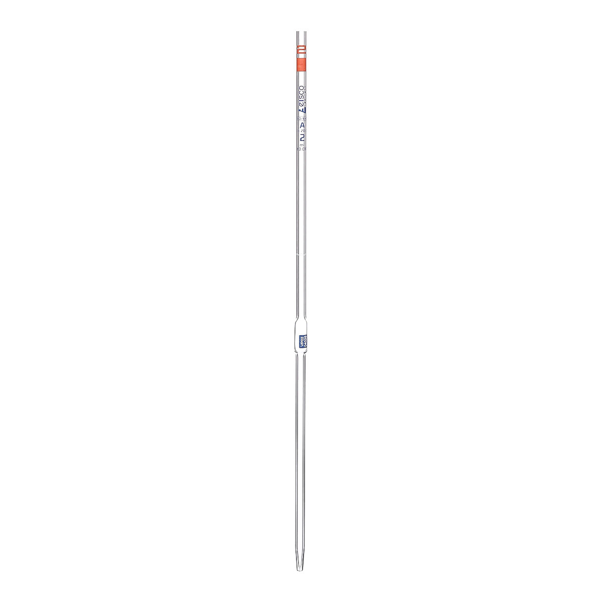 EISCO Volumetric Pipette, 2mL - Class A - Blue Markings - Orange Coded - Borosilicate Glass