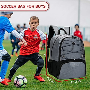Hsmihair Youth Soccer Bag-Soccer Backpack & & Backpack for Football Volleyball Basketball with Ball Compartment and Separate Cleat Training Package