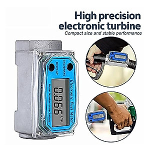 Flow Control Meter Digital Flow Meter, Flowmeter Gauge 1" NPT LED Digit Fuel Meter, PCB Flow Indicator Sensor Counter Used in Petroleum,Food, Etc.
