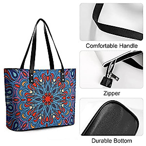 Womens Handbag Florals Pattern Leather Tote Bag Top Handle Satchel Bags For Lady