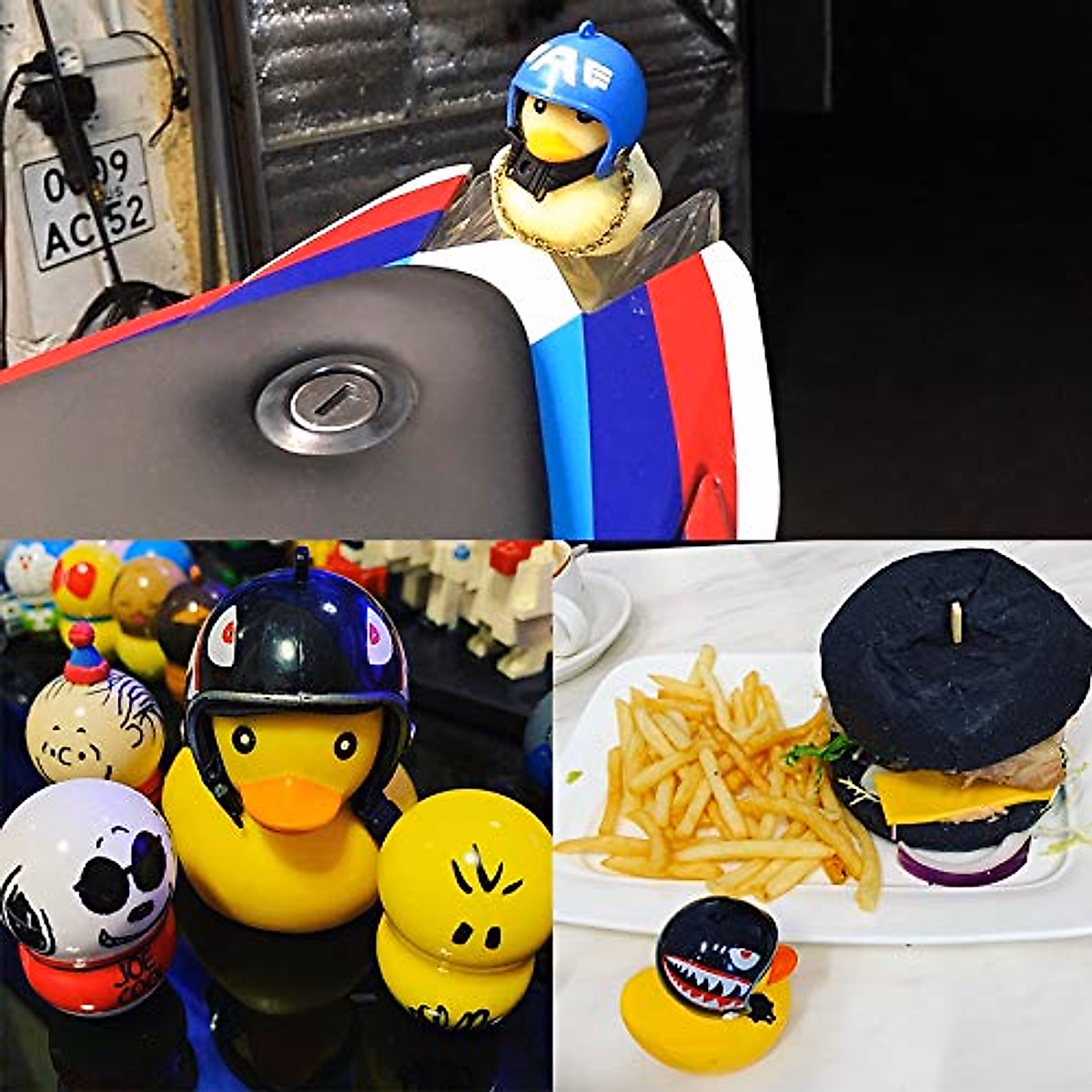 Brezze Letter Rubber Duck Helmet, Bike Horn Bell Car Decoration Bicycle Horn Party Supplies (3 Pack)