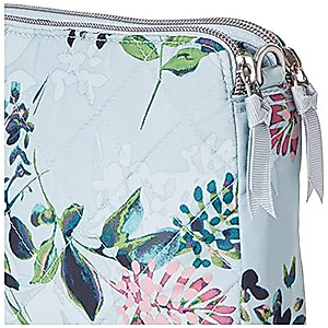 Vera Bradley Women's Performance Twill RFID Medium Triple Compartment Crossbody Purse, Seawater Blooms, One Size