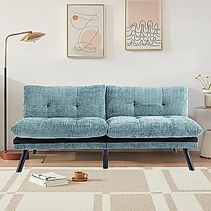 Anwick Futon Sofa Bed Convertible Futon Sleeper Couch, 71" Sleeper Sofa Bed with Adjustable Backrest, Modern Loveseat Couch for Compact Living Room, Apartment, Office (Green)