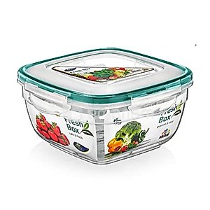 Plastart Food Storage Containers Airtight Plastic for Pantry & Kitchen Organization, Snack Bins with Latching Lids- Clear Dishwasher Safe, Doesn't Absorb Odors 1 LT (LC-105)