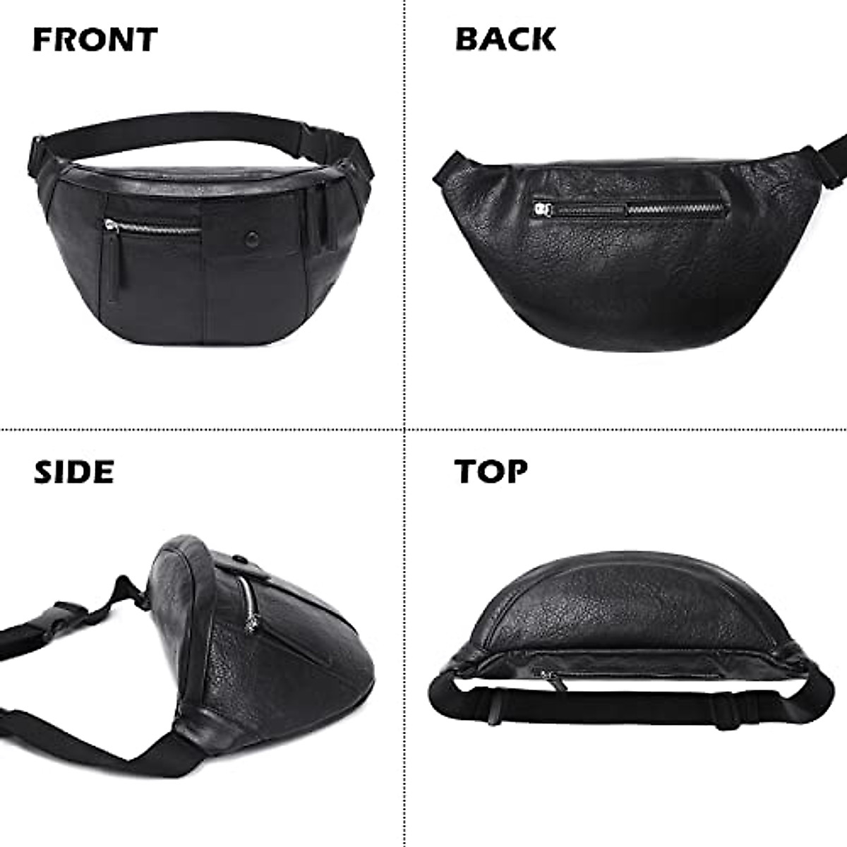 Eslcorri Everywhere Belt Bag for Women Men - Fashionable Crossbody Bags Vegan Leather Fanny Pack Unisex Chest Bum Waist Packs Casual Shoulder Sling Purse for Travel Camping Hiking Running