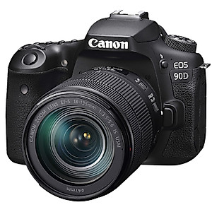 Canon EOS 90D DSLR Camera with EF-S 18-135mm f/3.5-5.6 IS USM + EF 75-300mm f/4-5.6 III + 500mm f/8 Focus + 650-1300mm f/8 Zoom Lenses + 2 Pc 64GB Memory Cards + Tripod + Case + LED Video Light & More