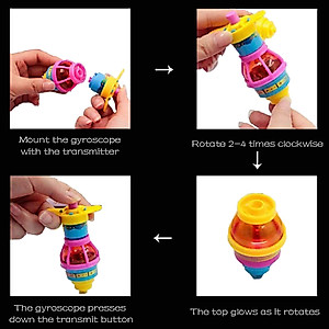 20 Pack LED Light up Flashing UFO Spinning Tops for Kids, Gyroscope Novelty Bulk Toys Goodie Boys and Girls Best Party Favors