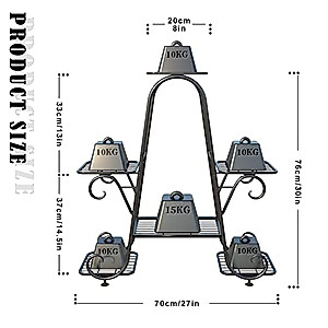 ZHAZHADI Plant Stand Metal Indoor Outdoor Multiple 6 Tier Tall Corner Flower Pot Holder Stands Shelf Rack Wrought Iron Tiered Planter Shelves for Patio, Living Room, Garden, Balcony, Black