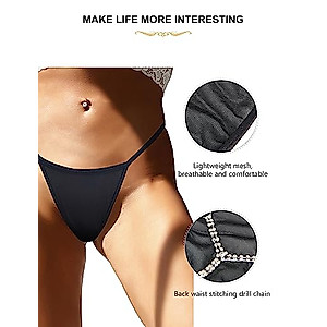 ohyeah G String Thongs for Women T-back Tangas Lace Low Rise Underwear Plus Size Panties Micro Cheeky Bikini XS-4XL