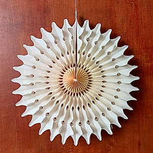 Gold Party Decorations Hanging Paper Fans Paper Lanterns Pom Poms Flower Pennant Banner for Rustic Wedding Neutral Baby Shower Bachelorette Graduation Birthday New Year Party Decoration