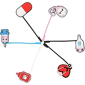 BinaryABC Nurse Straw Covers Cap,Medicals Straw Tip Covers,Silicone Straw Toppers Reusable Drinking Straw Cap Lids Straw Plug,Nurse Graduation Theme Party Supplies,6PCS