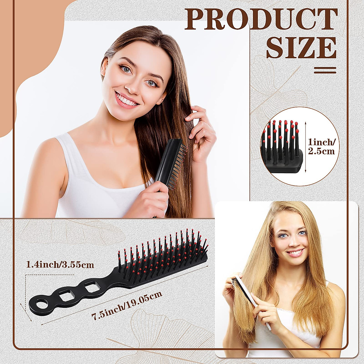 200 Pcs Hair Brushes for Homeless Individually Wrapped Detangling Brush Curly Hair Brush Vent Hairbrush Comb Pp Material Curly Wavy Hair Blow Drying Styling for Shelter Hotel Woman Man, Black