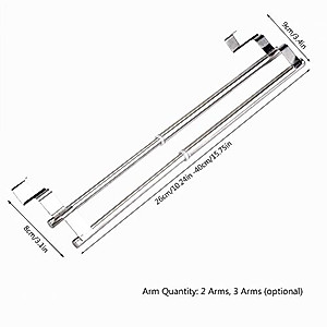 Towel Rack, Double-Layer Stainless Steel Bathroom Rack with Adjustable Rod, Hung on Cabinet, Table, Wall, Door, Suitable for Bedroom, Bathroom, Kitchen, Garage