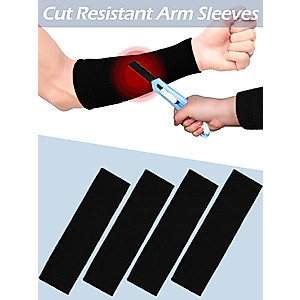 Geyoga 2 Pairs Cut Resistant Sleeves Bite-Proof Arm Protectors Arm Protection Sleeves Guard (Black, 22 cm)
