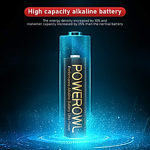 POWEROWL High-Capacity Alkaline AAA Batteries 24 Pack, 1.5v Long Lasting Triple A Battery, 10-Year Shelf Life