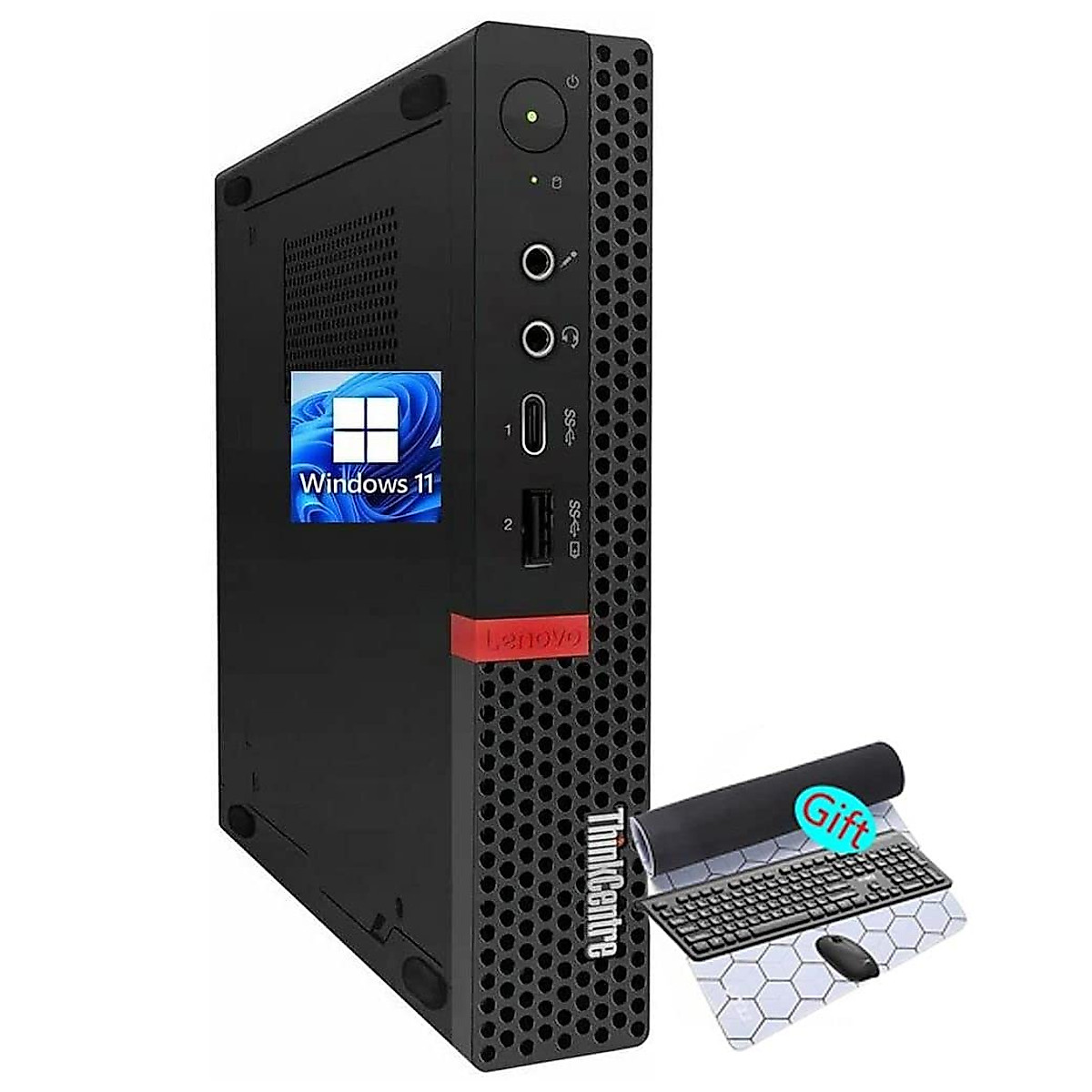 Lenovo ThinkCentre M920q Tiny Desktop Intel i5-8500T Up to 3.50GHz 16GB RAM New 1TB NVMe SSD Built-in AX210 Wi-Fi 6E BT HDMI Dual Monitor Support Wireless Keyboard and Mouse Win11 Pro (Renewed)
