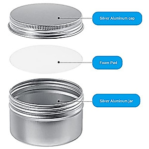 24 Pieces Round Tin Containers 4 oz Metal Tins Cans Aluminum Tin Storage Cans with 10 Sheets Label Sticker for Salve Spice Candy Candle Kitchen Small Items, Silver