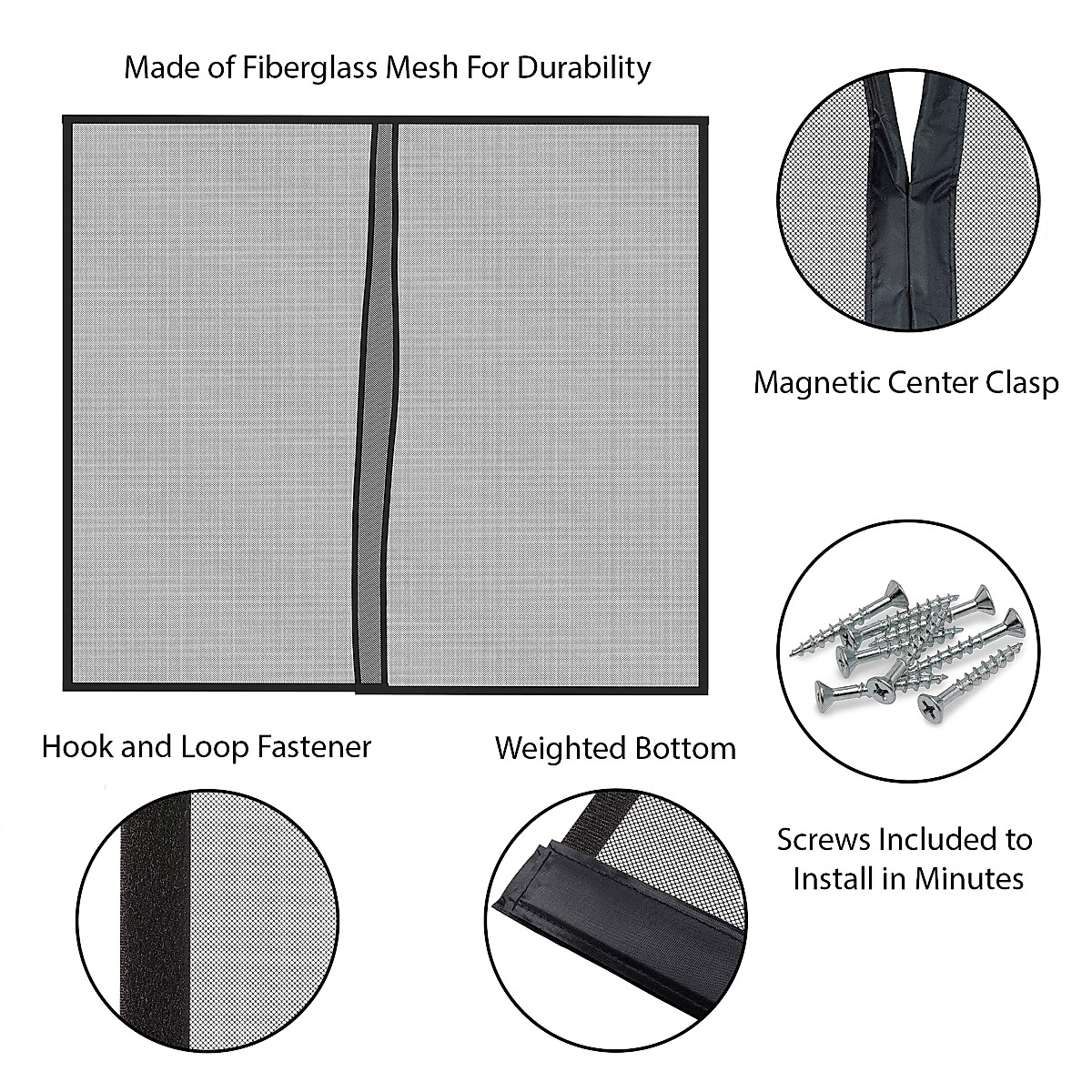 Pure Garden One Car Garage Door Screen – Heavy-Duty Weighted Mesh Curtain with Magnetic Closure for Mosquito, Insect, and Sun Protection