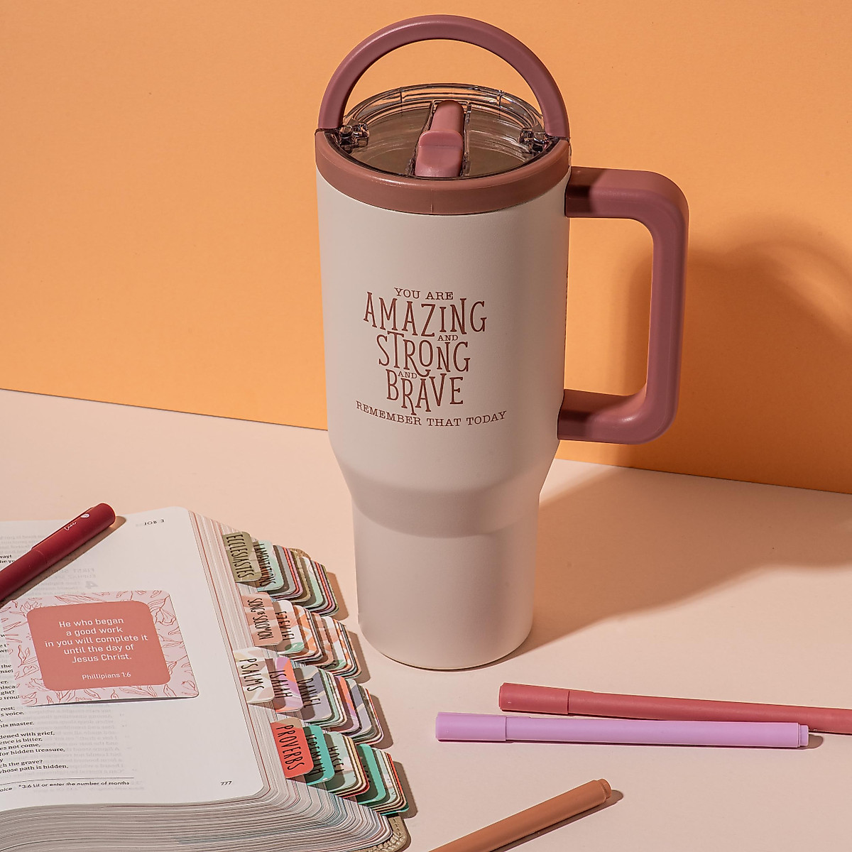 DIVERSEBEE 30 oz Insulated Stainless Steel Tumbler with Lid, Inspirational Birthday Thank You Gifts for Women, Mom, Wife, Girlfriend, Teacher, Her, Nurses, Best Friend, Travel Mug (Blush)