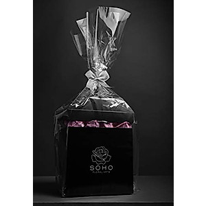 Soho Floral Arts | Roses in A Box | Genuine Roses that Last for Years (White Square 4ct, Radiant Pink) | Mothers Day Gifts