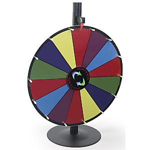 Displays2go Spinning Prize Wheel for Countertop, Plastic, Acrylic, PVC, Iron – Black (PWTABTOP24)