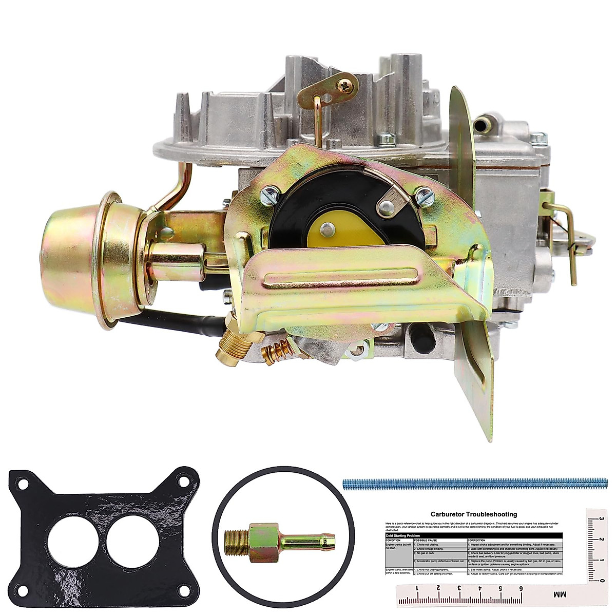 2 Barrel Carburetor 2100 2150 Carburetor For Ford 289 302 351 Carb F100 F250 F350 360 Cu Jeep Engine Mustang Replace for Motorcraft/Autolite 2100 2150 Carburetor with Electric Choke