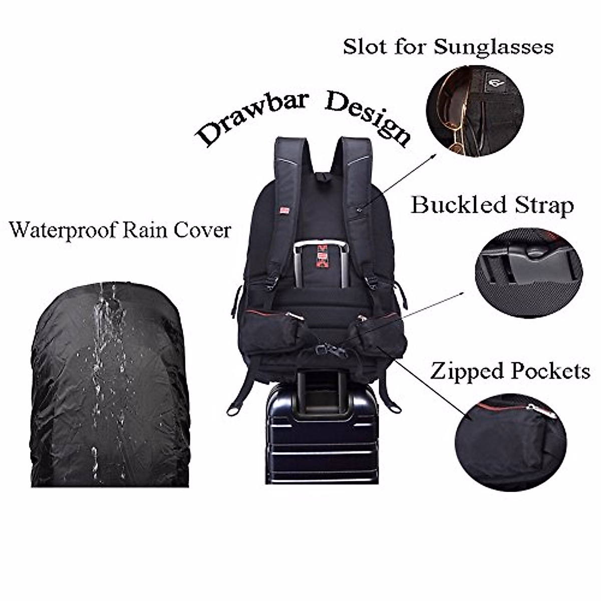 FreeBiz 55L 21 Inch High Laptop Backpack fits under 19 Inch Gaming Computer Notebook Macbook for Men (18.4 inch)