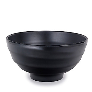 Itamae Tableware Matte Black Melamine Ramen Pho Noodle Bowl 7.5" Dia x 3.75" H Multi Purpose Udon Soba Bowl 6 Pieces Pack Restaurant Supply